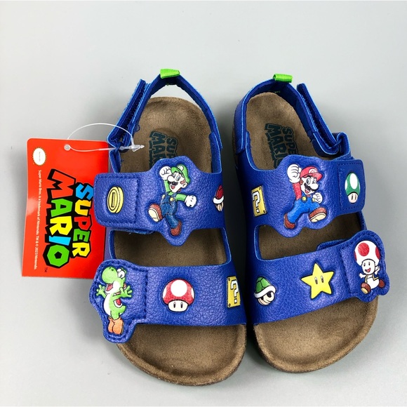 Nintendo | Shoes | Super Mario Toddler Boys Footbed Sandals Size 9 ...